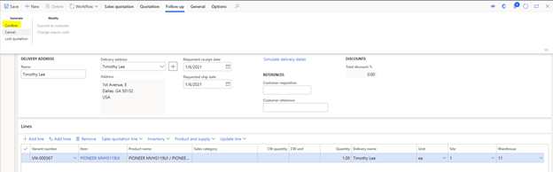 ORDER TO SALES PROCESS IN D365 FINANCE AND OPERATIONS