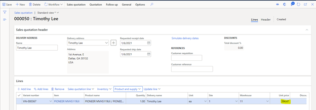 ORDER TO SALES PROCESS IN D365 FINANCE AND OPERATIONS