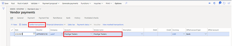 Centralized payment in D365 Finance - Vendor and Customer payments